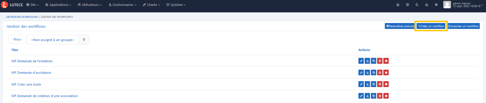 LUTECE Site Support - Wiki - Module Workflow-Forms