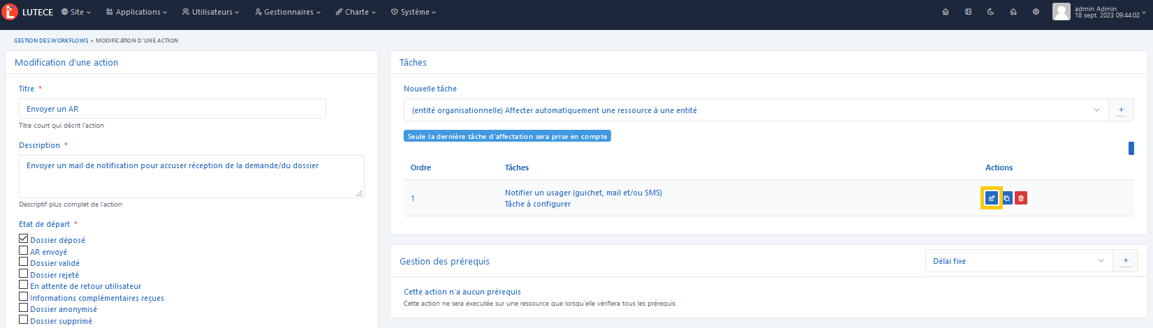 LUTECE Site Support - Wiki - Module Workflow-Forms