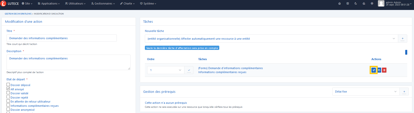 LUTECE Site Support - Wiki - Module Workflow-Forms